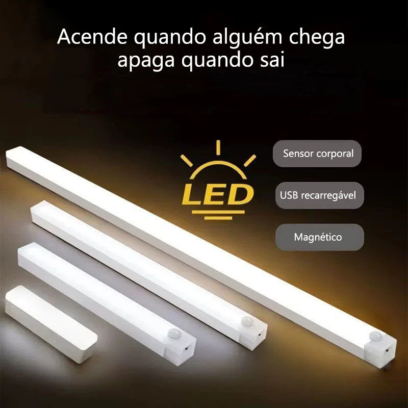 Sensor De Movimento LED Recarregável Inteligente Sem Fio Ajustável ...