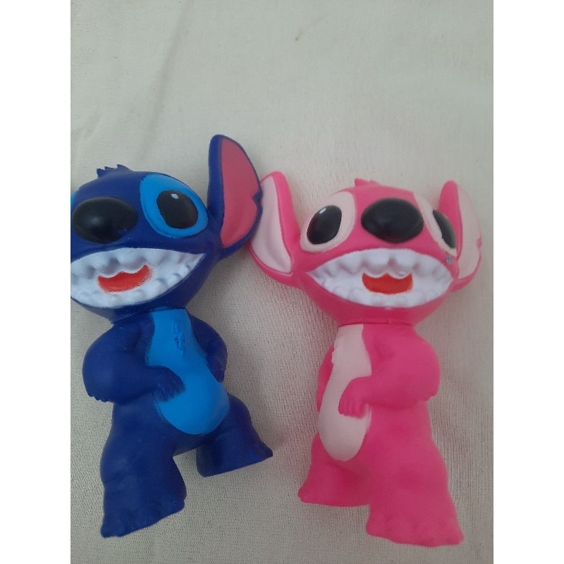 boneco stitch azul e rosa kit conjunto combo brinquedo par 15cm desenho ...