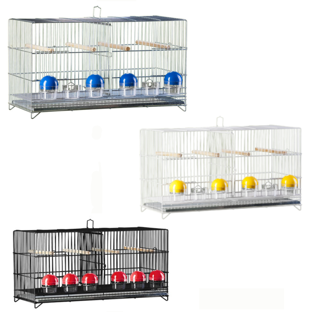 Gaiola Criadeira Canário Luxo Prata Branca Ou Preta Com Divisórias E 6 ...