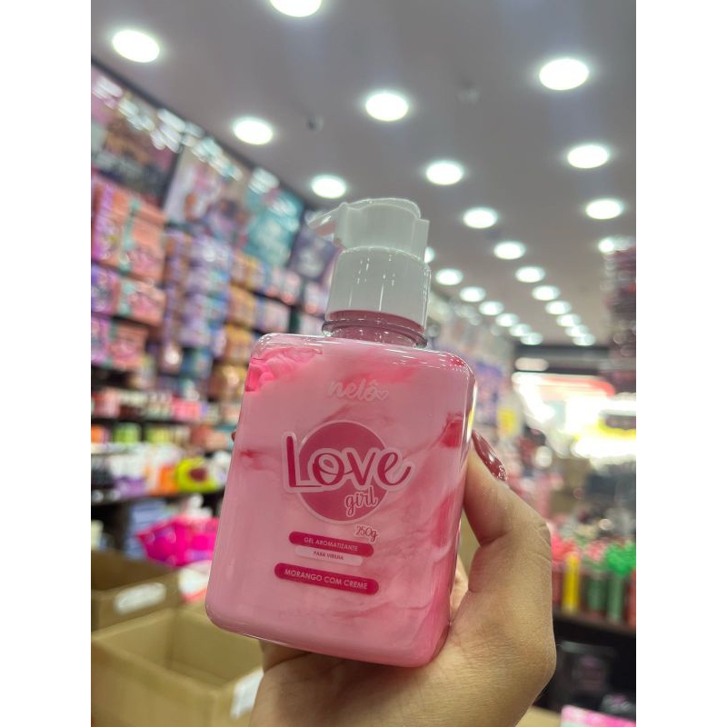 Gel íntimo para virilha Morango com creme 250G love girl NELÔ | Shopee Brasil