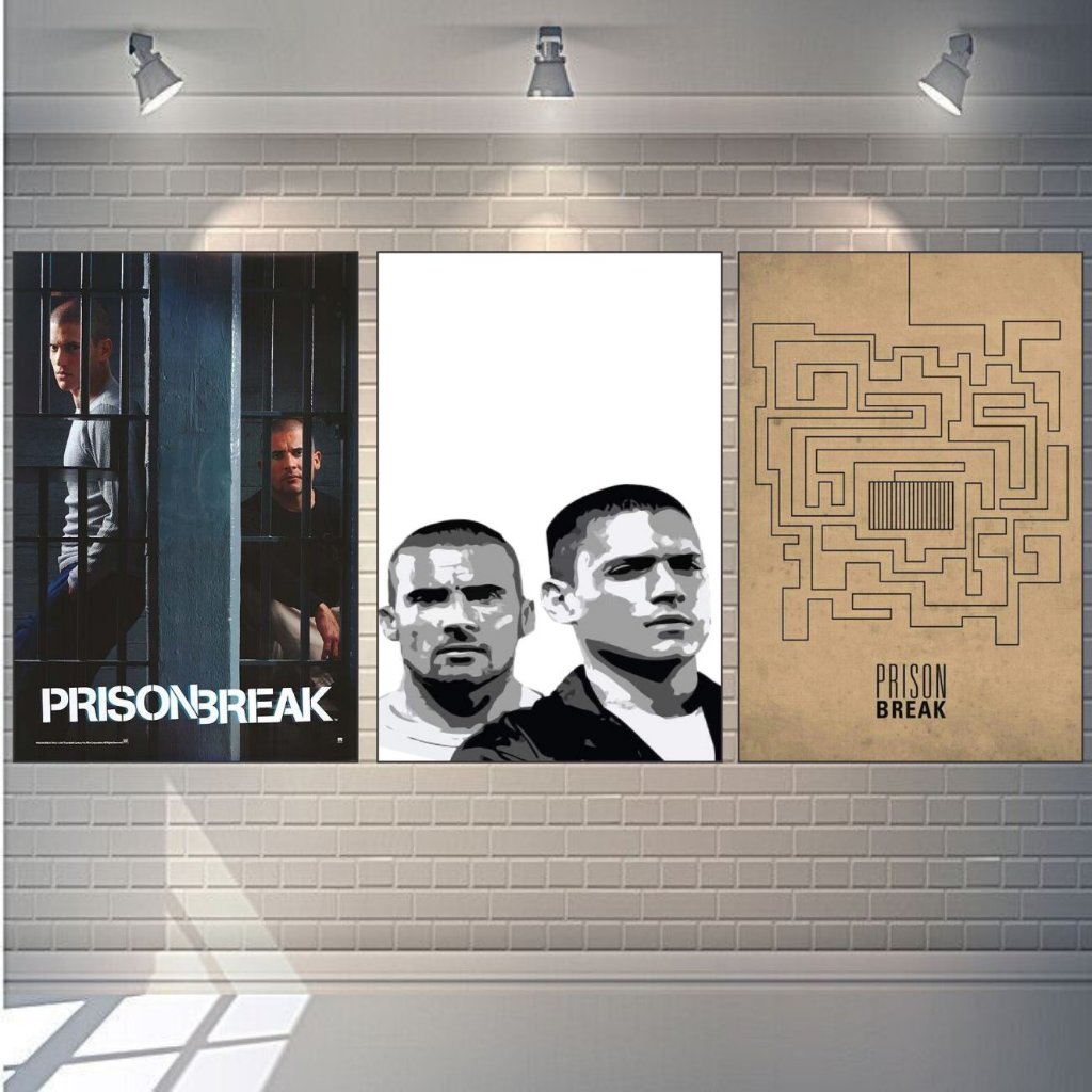 KIT 3 QUADROS DECORATIVOS-MODELO 2-PRISON BREAK-COLEÇÃO SERIES | Shopee ...