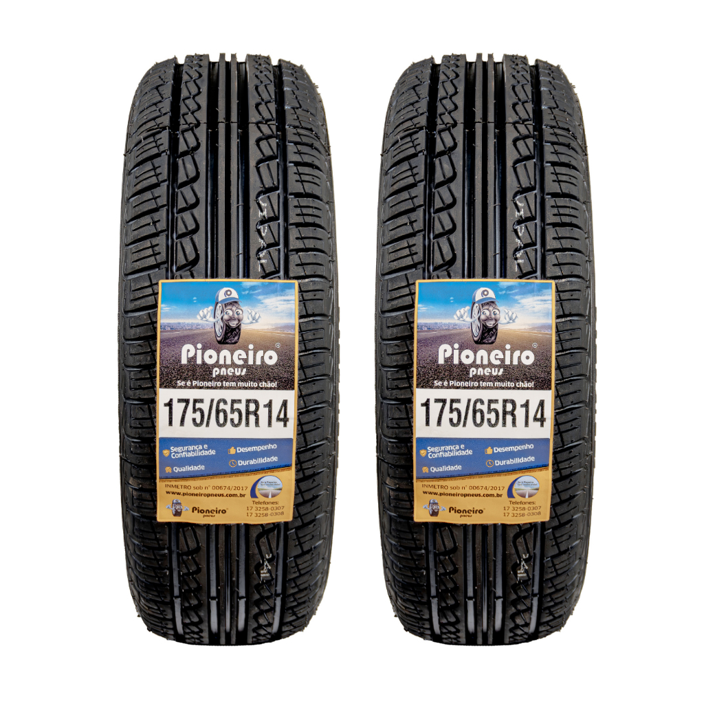 KIT 2 Pneus Aro14 175/65 R14 Inmetro Pioneiro Remold | Shopee Brasil