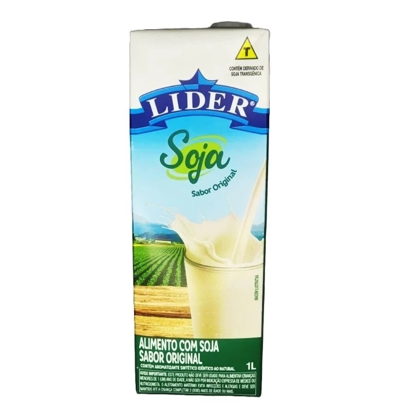 Leite de Soja Original Líder 1L - 6 Unidades | Shopee Brasil