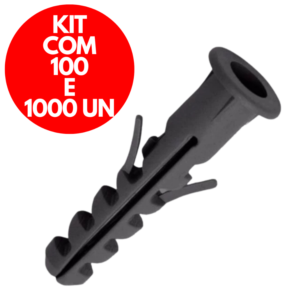 Bucha 8mm 6mm Nylon Com Anel Para fixação De Moveis E Diversos Em ...