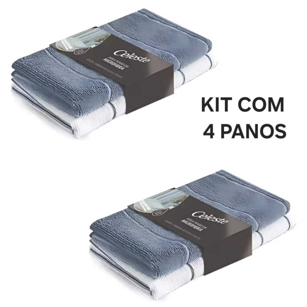 Kit com 04 Pano De Limpeza Microfibra Mega Panao Super Absorvente Seca ...