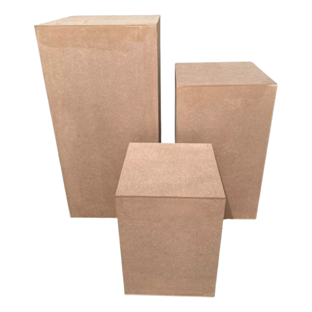 Trio De Cubos Em MDF Cru Para Decorar O Seu Evento | Shopee Brasil