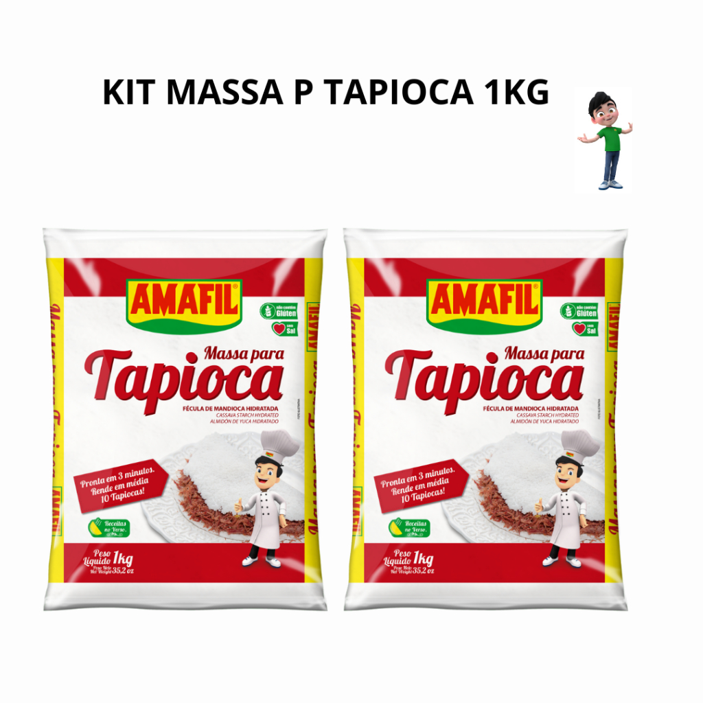 KIT MASSA PARA TAPIOCA AMAFIL 1KG- 2 PACOTES PL | Shopee Brasil