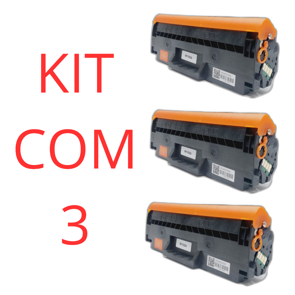 Toner Compatível c/ HP W1105 105A 107A 107W MFP135A MFP135W - KIT COM 3 ...