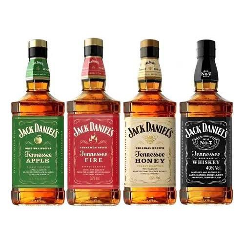 KIT COMBO 4 WHISKY: JACK DANIELS MAÇA + JACK DANIELS CANELA + JACK ...