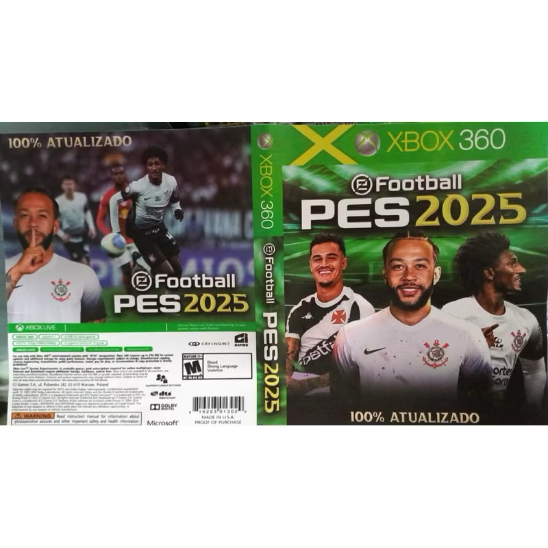 PES 2025 DVD XBOX 360 DESBLOQ ( LT 3.0 E LTU ) | Shopee Brasil