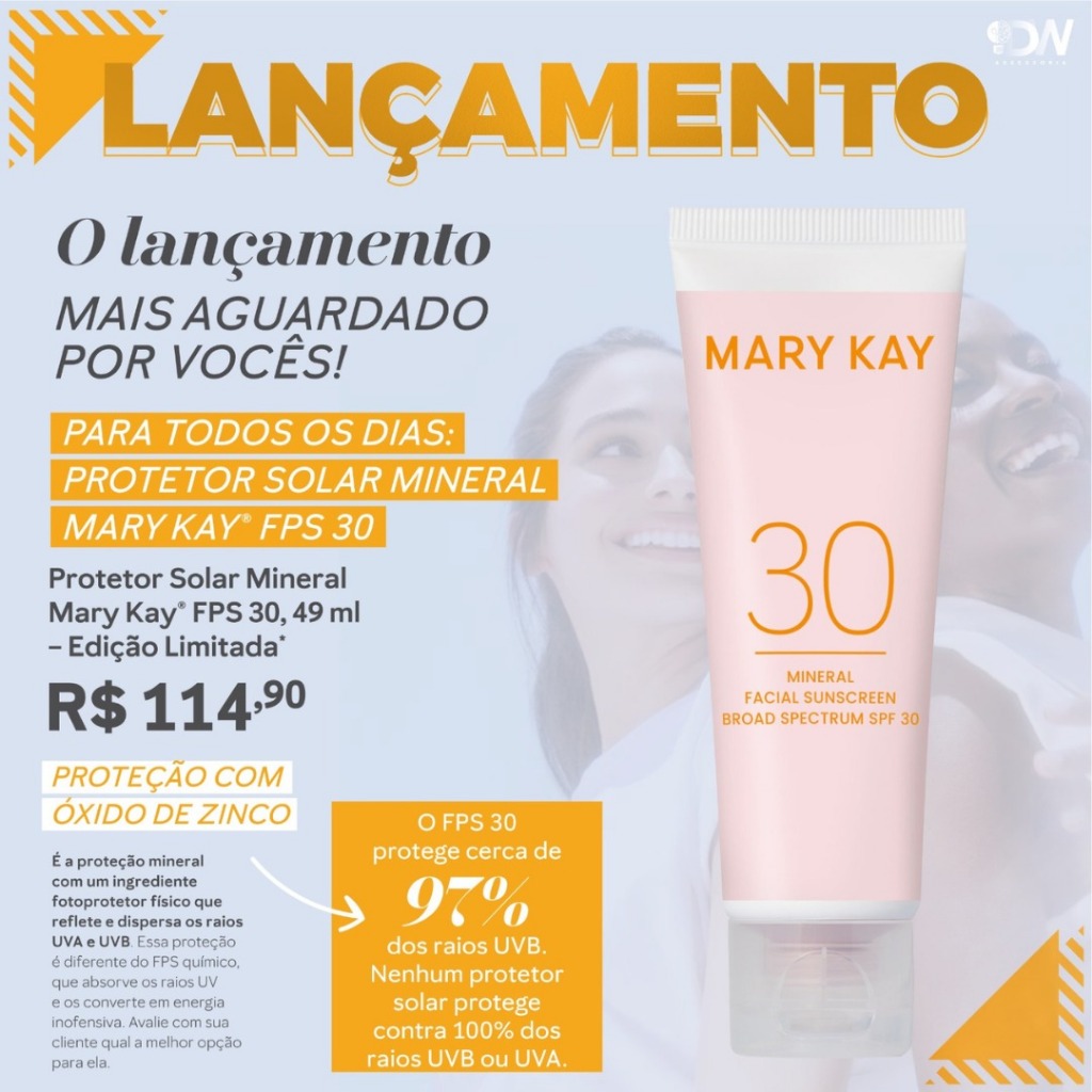 Protetor Solar Mineral Mary Kay FPS 30 Original Validade 2027 | Shopee ...