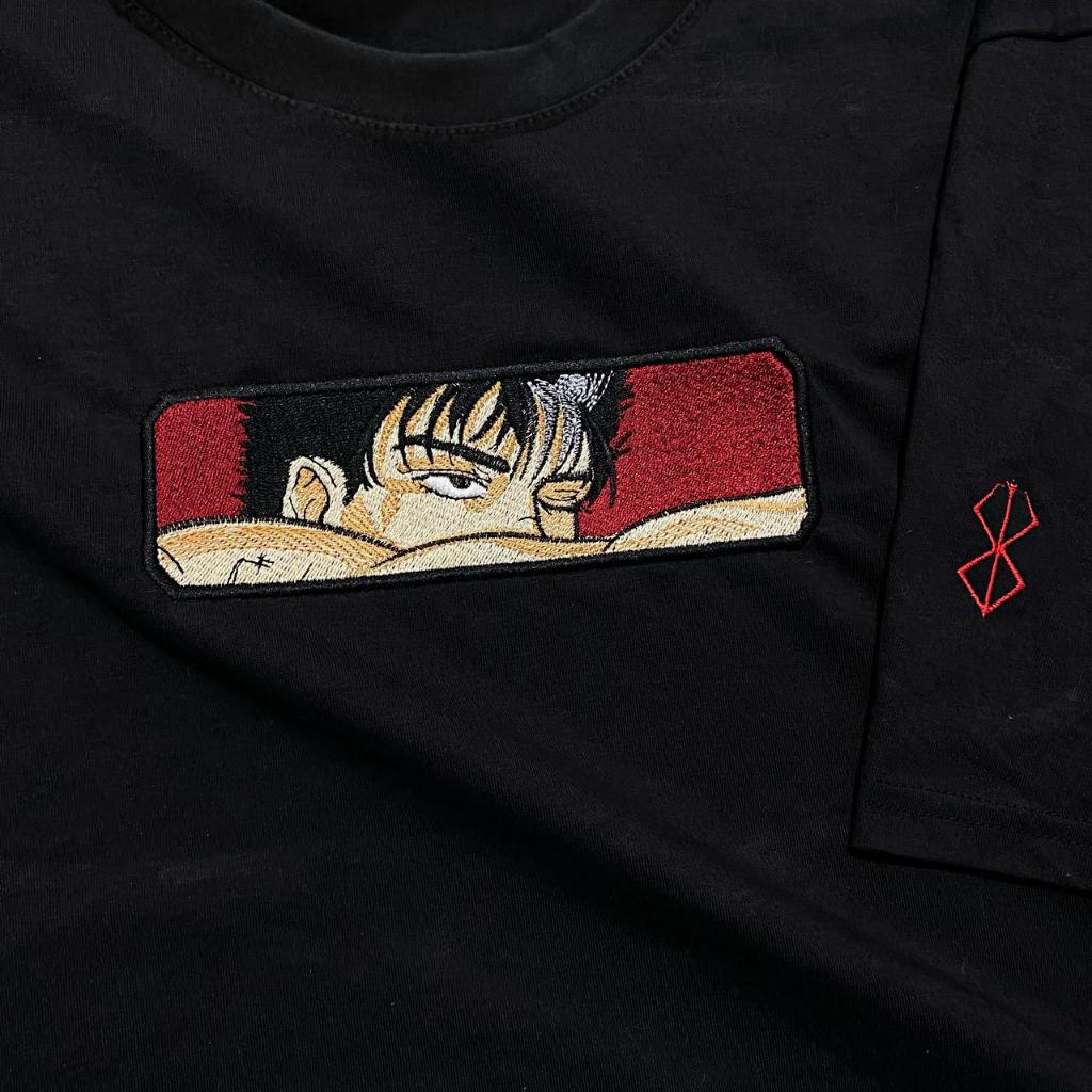 Camiseta Guts Bordada anime Berserk blusa 100% algodão streetwear ...