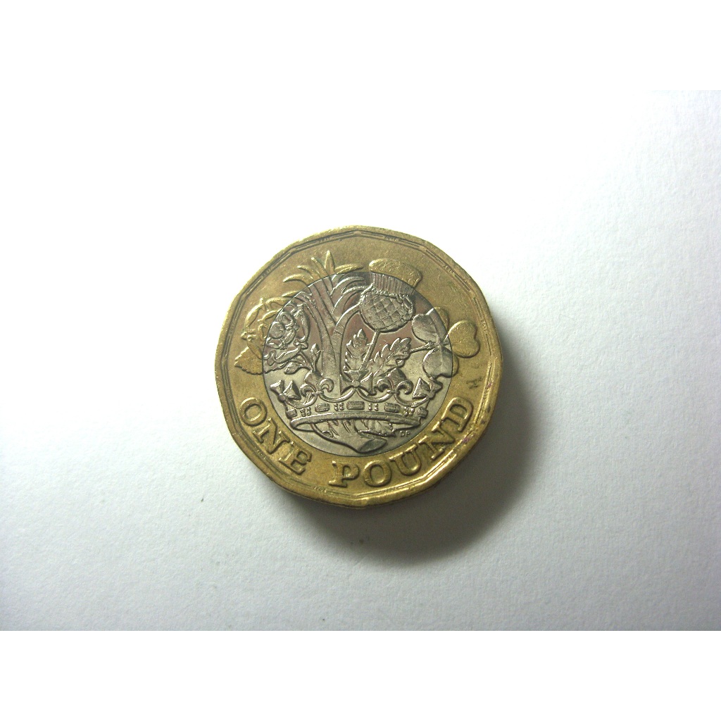 Bela Moeda Inglaterra 1 Libra ( Pound ) 2017 Bimetálica, Autentica ...