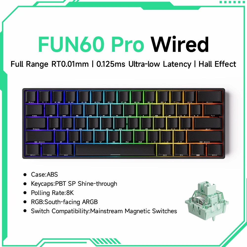 Akko MonsGeek FUN60 PRO & MAX HE Teclado mecânico Interruptor magnético 60% Gatilho rápido 8K ...