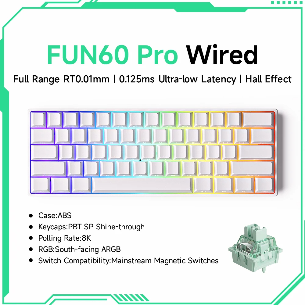 Akko MonsGeek FUN60 PRO & MAX HE Teclado mecânico Interruptor magnético ...