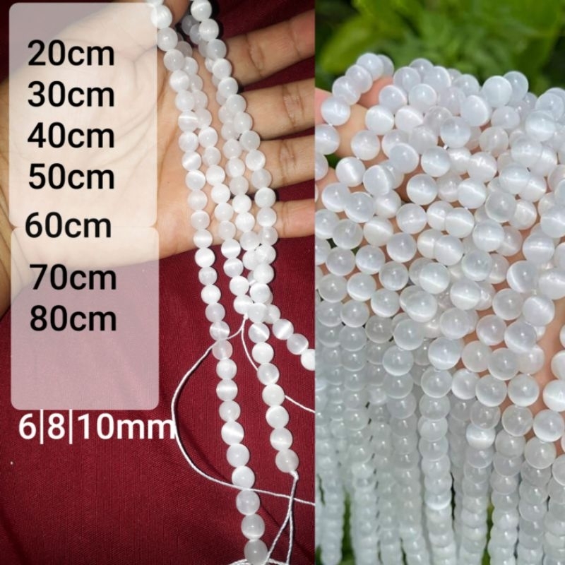 fios de pedra selenita 6|8|10mm (20cm ate -80cm | Shopee Brasil