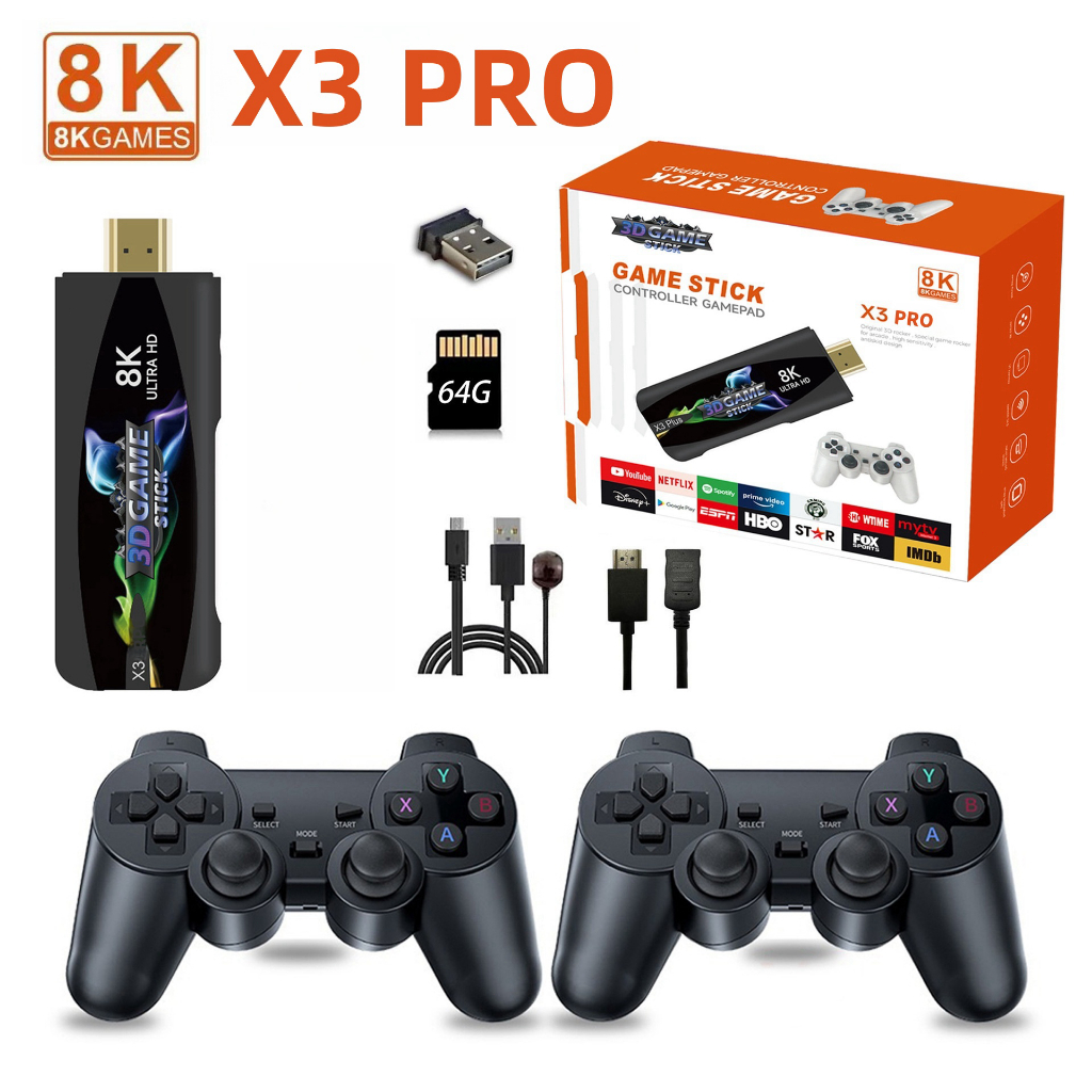 Console Game Stick X3 Pro/M8 Ultra HD 8K 64GB Lançamento 2024 30 MIL ...