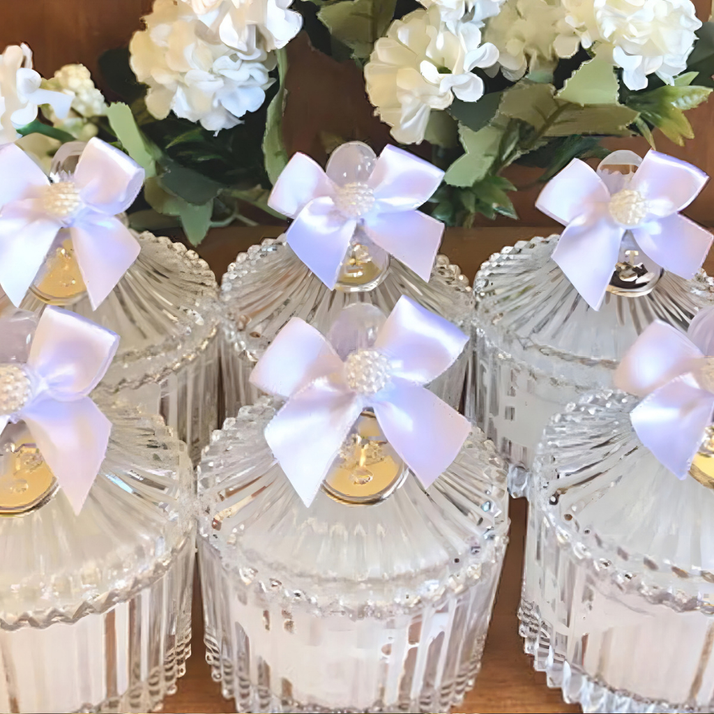 Mini Bomboniere Potiche de vidro Lembrancinha Casamento Batizado Vela aromatizada 20 unidades ...