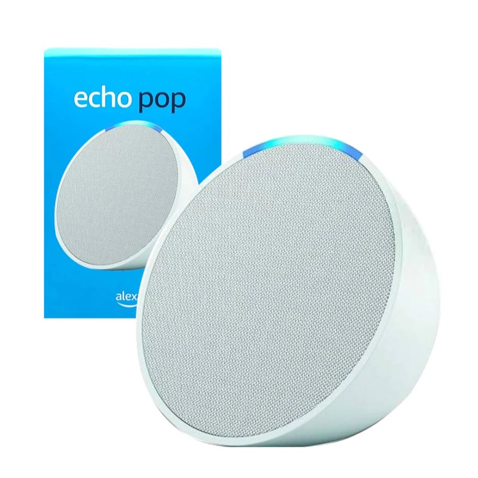 Smart Speaker Amazon Alexa Echo Pop Branco Original Importado dos Estados Unidos | Shopee Brasil
