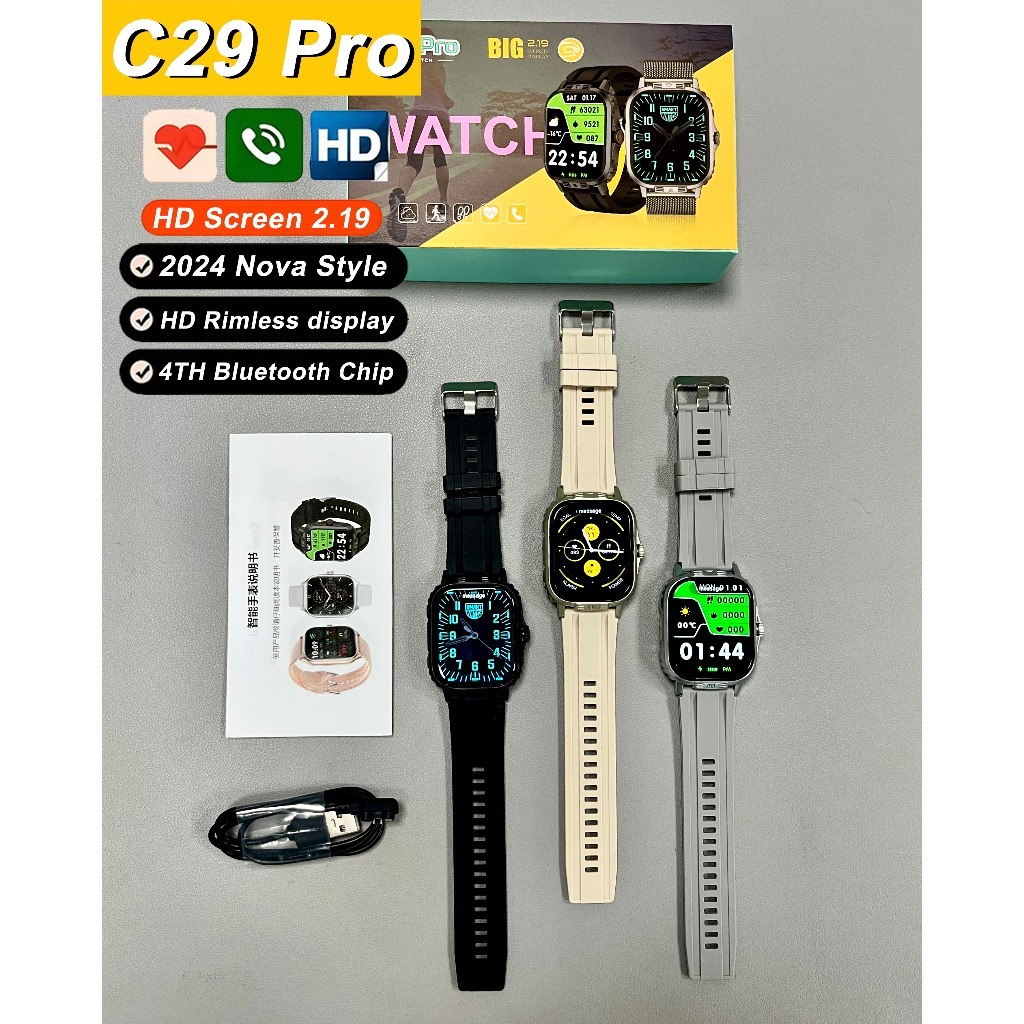 C29 Pro 2025 New Smart Watch 2.19 inches 49mm Double strap Waterproof ...