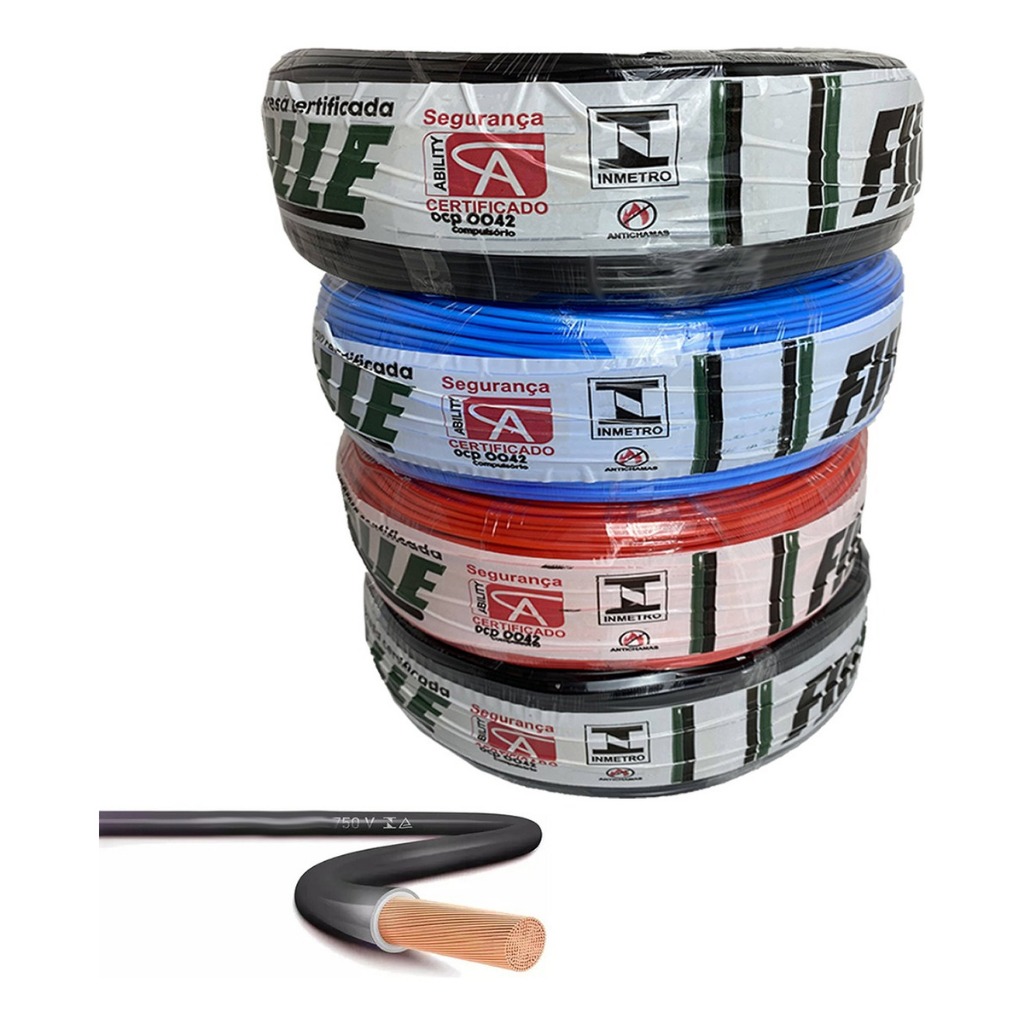Fio Elétrico 6mm Cabo Flexivel - Rolo c/ 100 metros - FIILVALLE ...