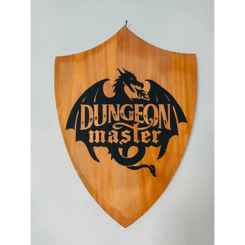 Escudo quadro decorativo madeira pinus dungeon master rpg dungeons and ...