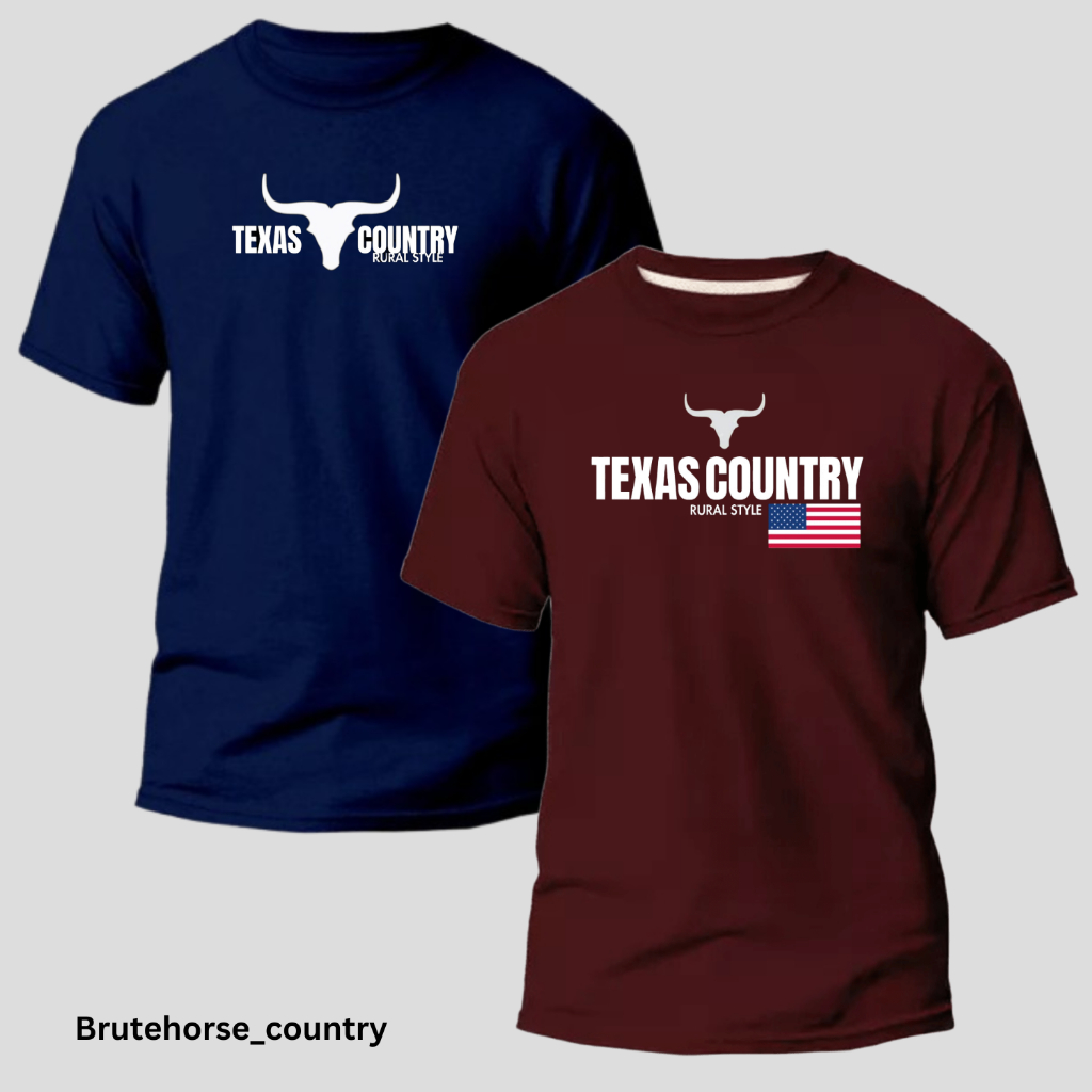 Kit 2 Camisas Country Masculina, Texas Country "Brute Horse" Original ...