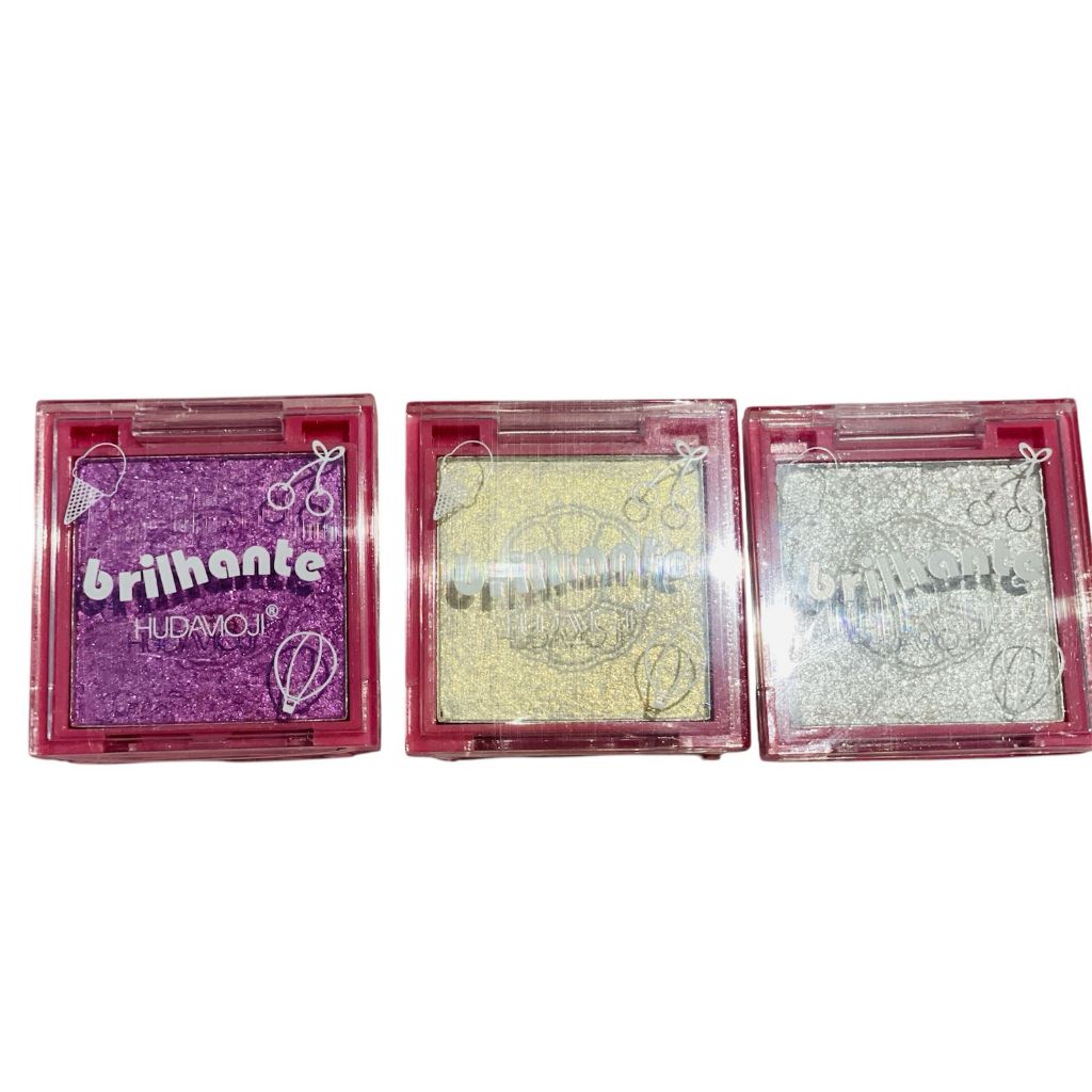 Kit 3 Paleta Multiface Hudavioji Blush Iluminador Super Brilhante Pó de ...