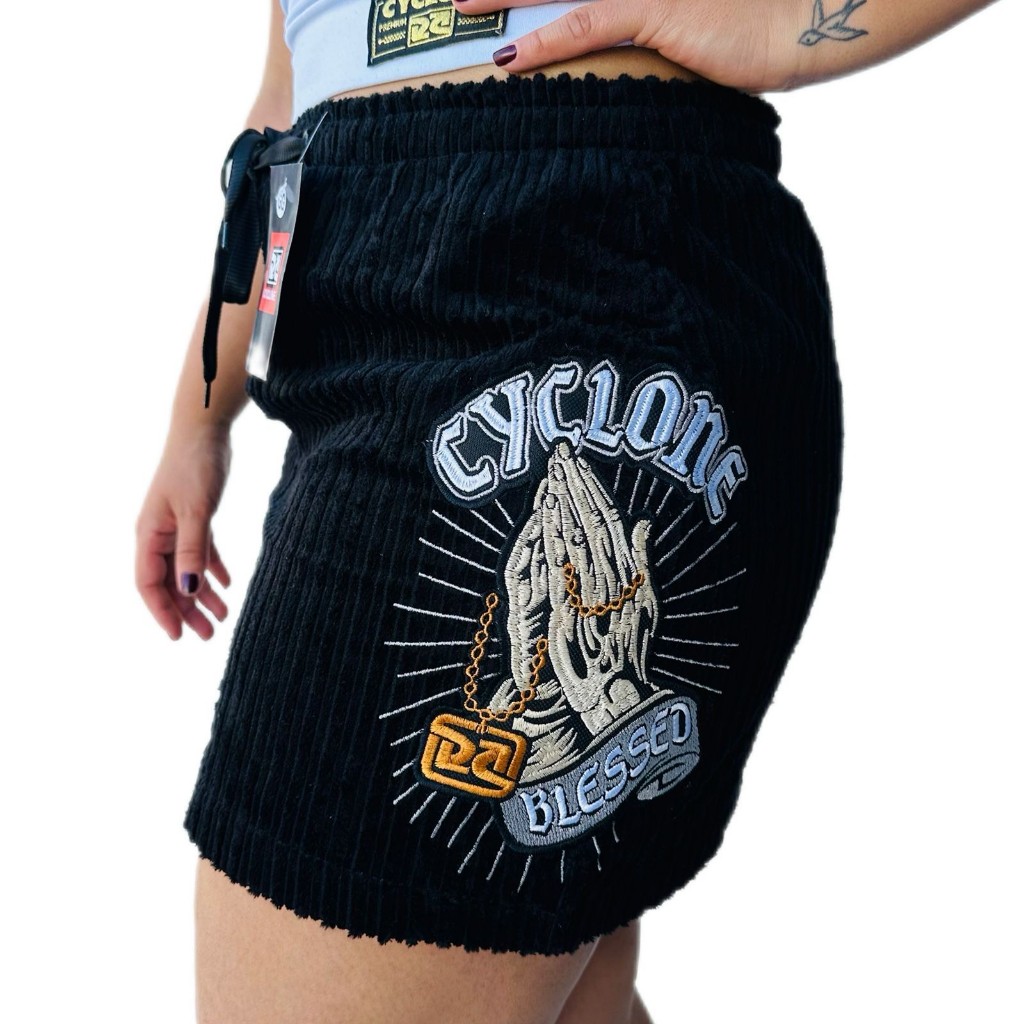Saia Da Cyclone Veludo Preta Blessed | Shopee Brasil