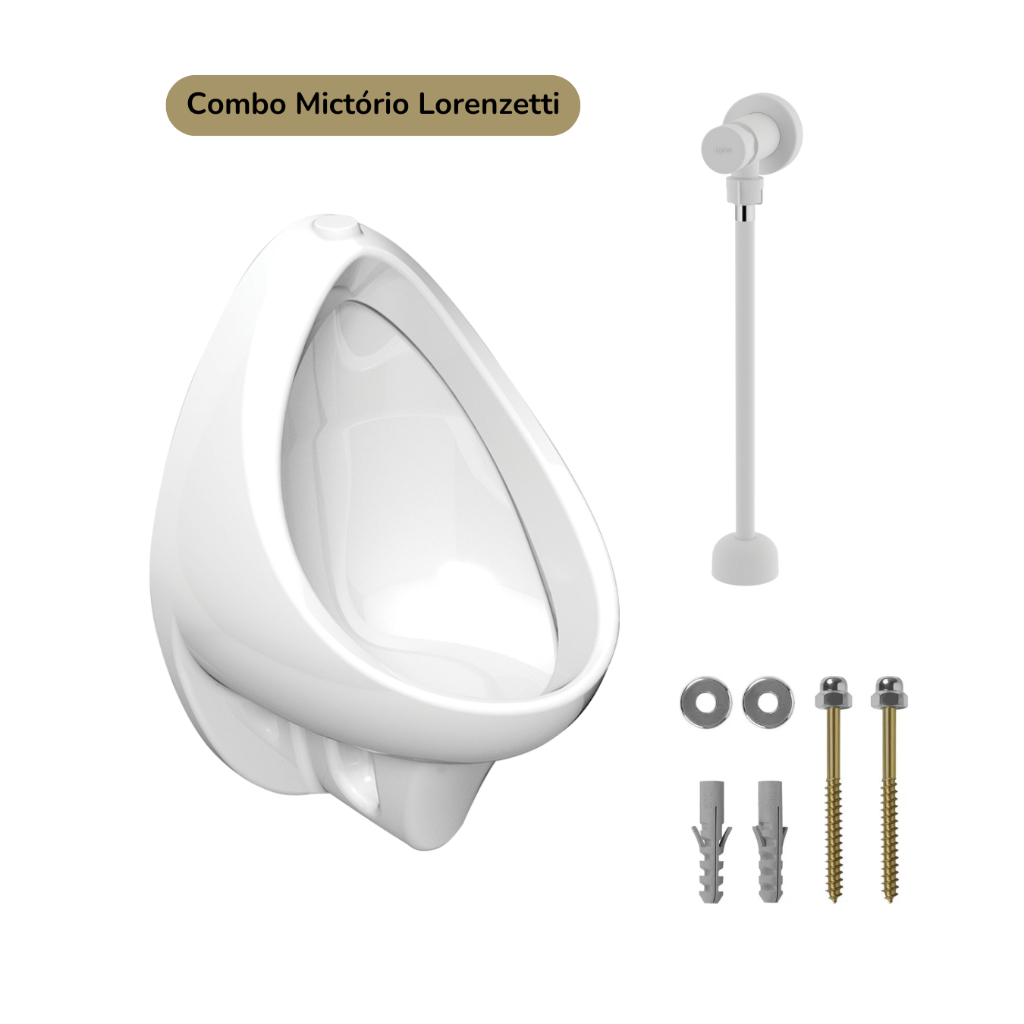 Mictório Cerâmica Banheiro Masculino Combo Completo com Válvula ...