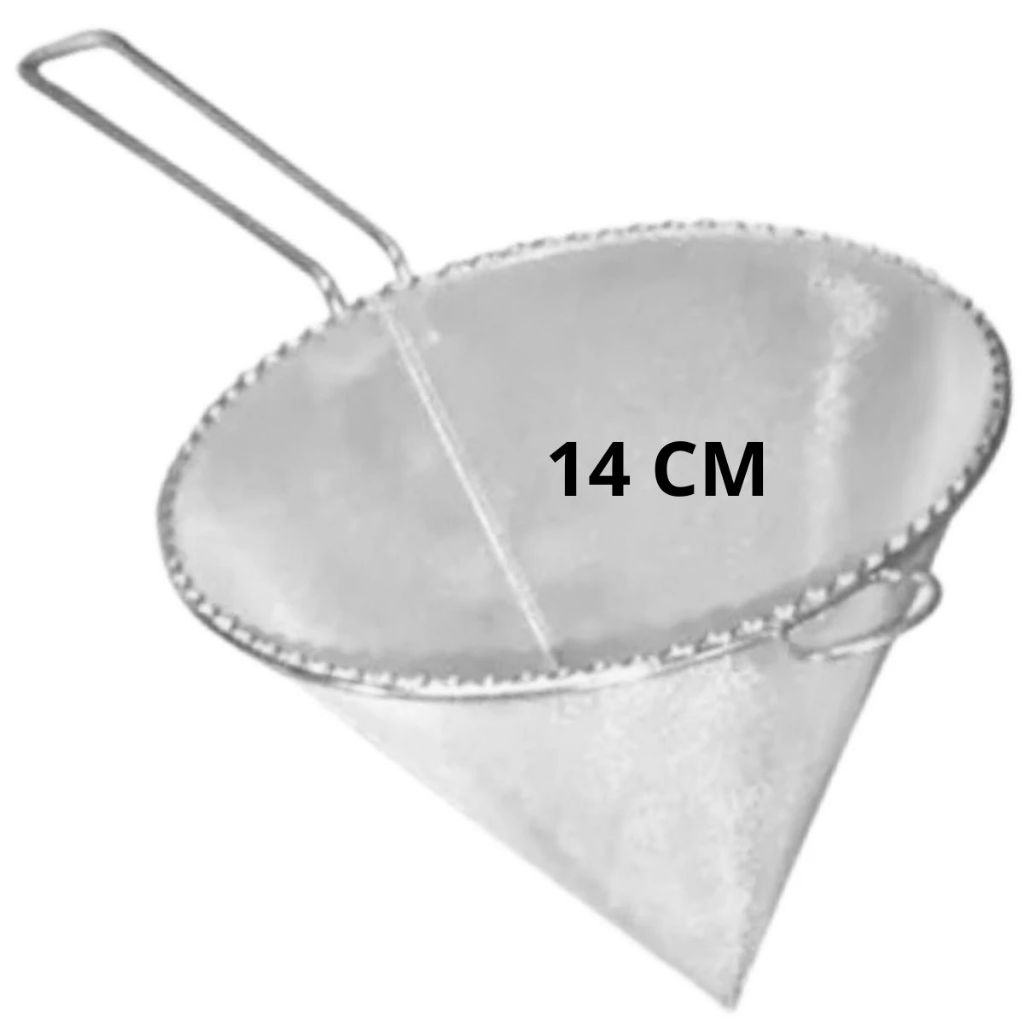 Coador Filtro Peneira óleo 14 cm multiuso aço inox Conico perfeito para ...