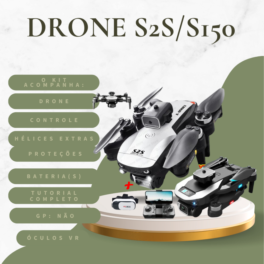 Drone S150/S2S com Câmera HD Dual Evita Obstáculos, Fotografia Aérea 1 ...