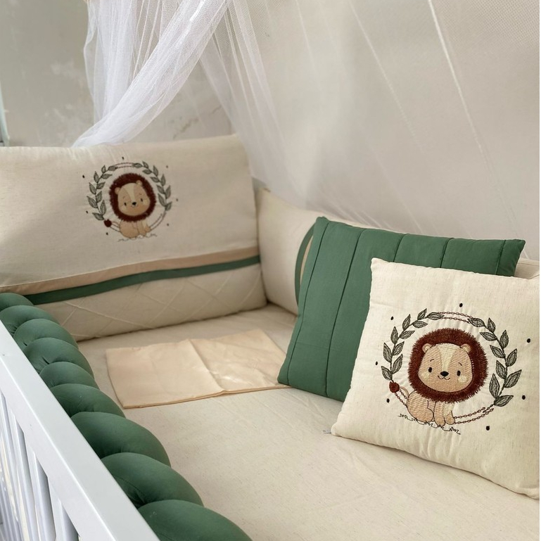 KIT BERÇO LEÃO AMERICANO TRANÇADO EM LINHO 9PÇS-CIT BABY | Shopee Brasil