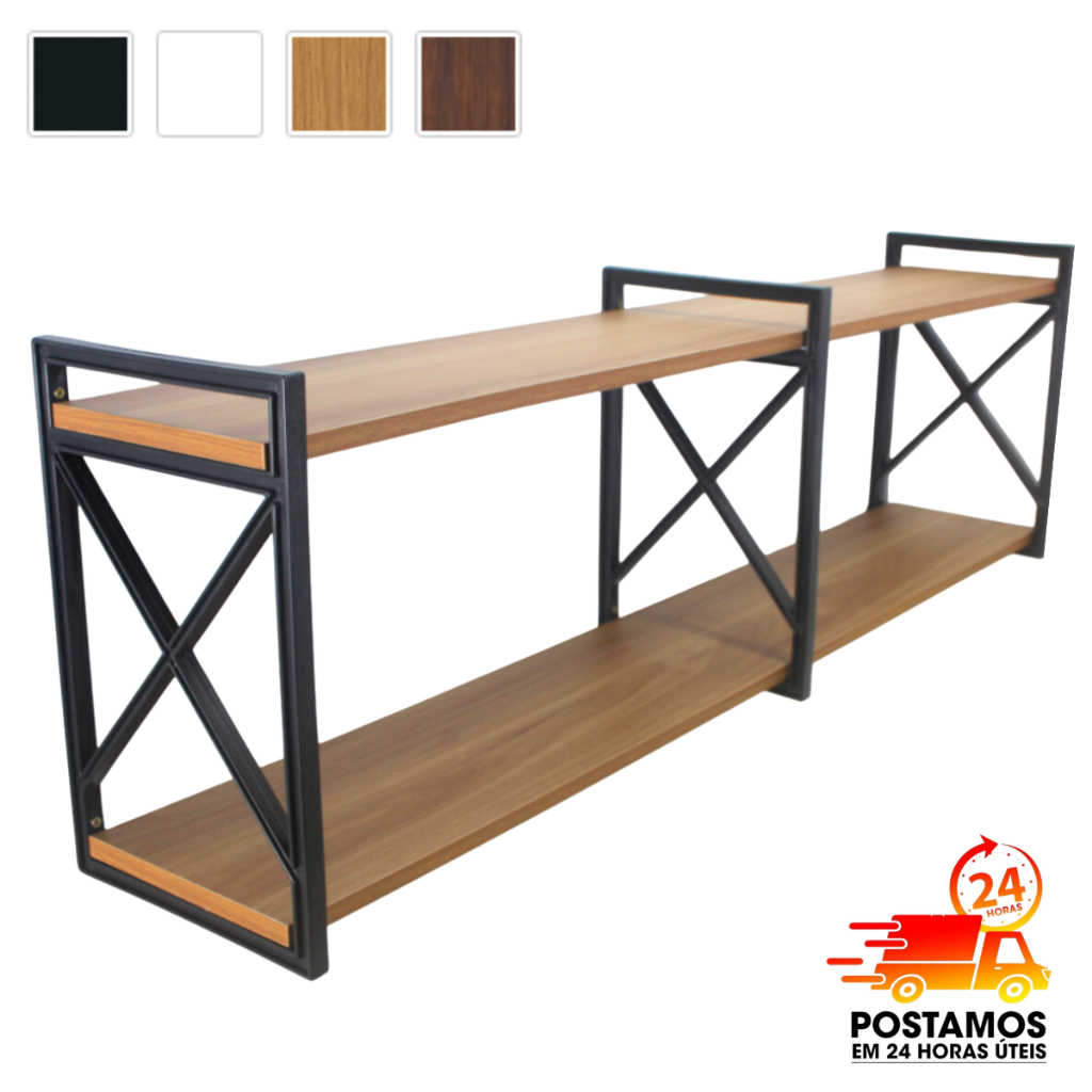 Prateleira Decorativa X Estilo Industrial 90X20 para Salas, Escritórios ...