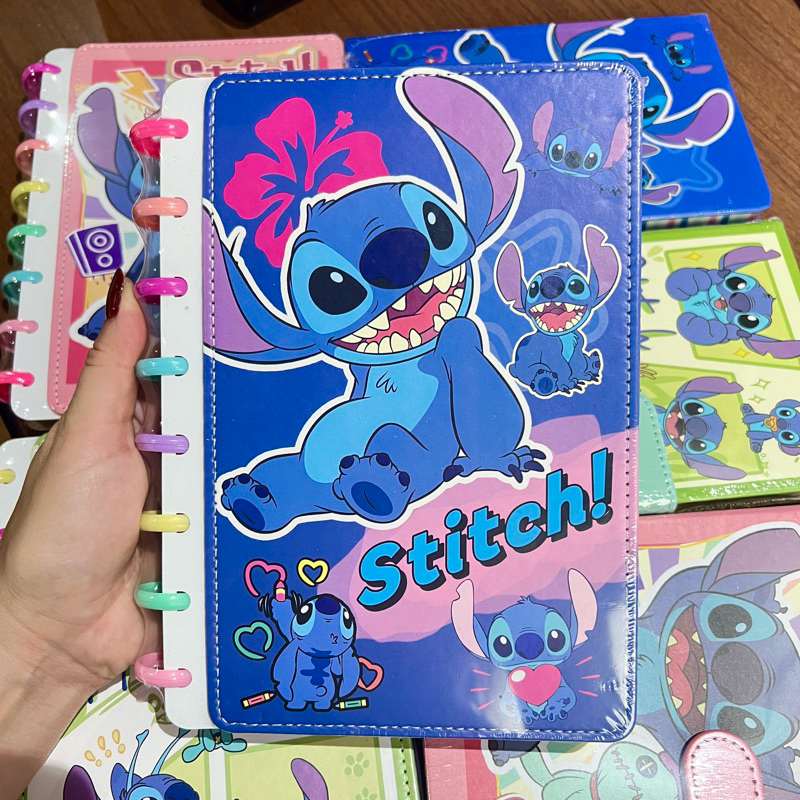 Caderno de Disco Stitch A5 | Caderno Reposicionável | Escolar | Shopee ...