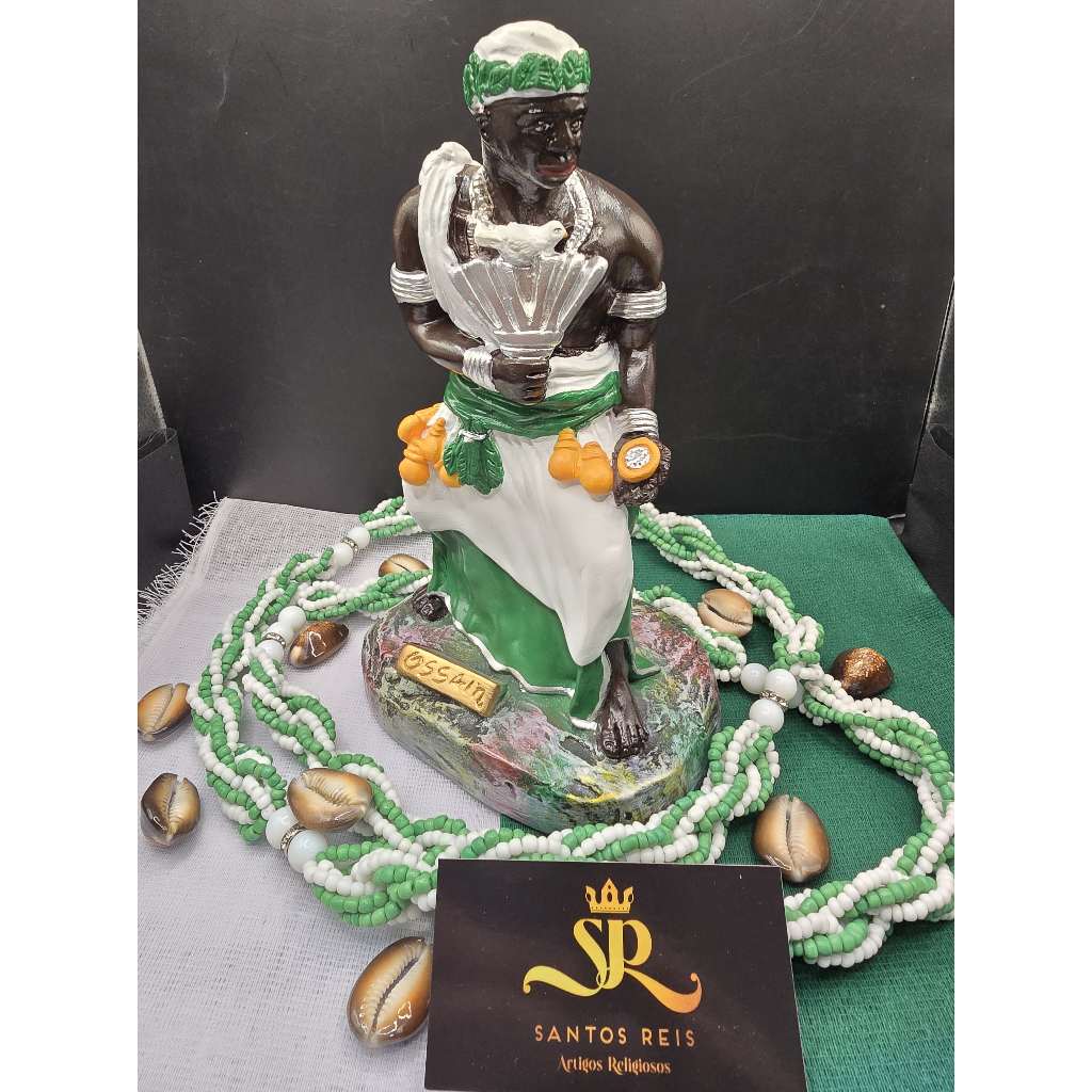 Imagem Escultura Orixá Ossaim Gesso Primeira Linha Umbanda Candomblé ...