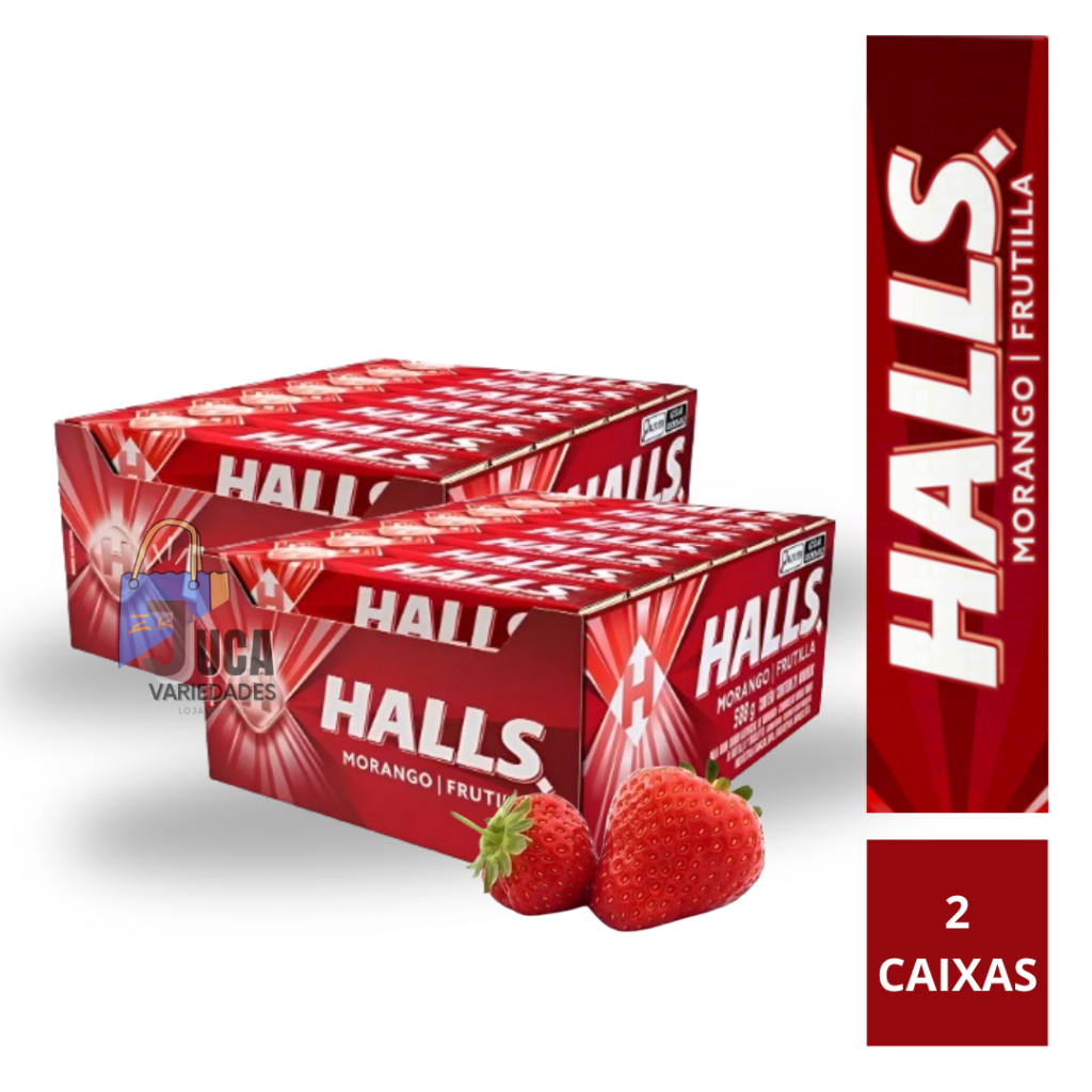 Kit 2 Caixas Halls Morango – Refrescante e Saboroso, Caixa com 21 ...