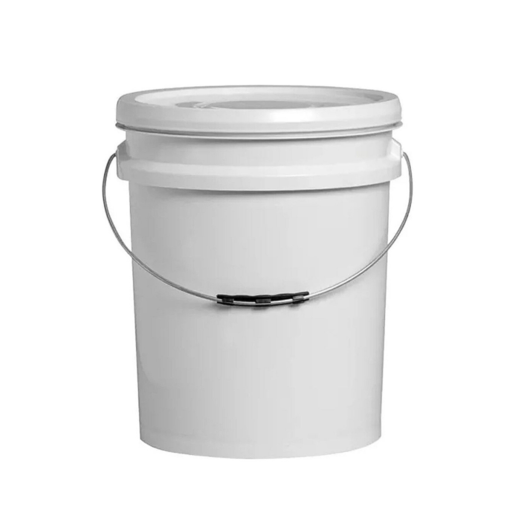 Balde Alimentício 20 Litros Branco Tampa Fechamento Hermética com Lacre ...