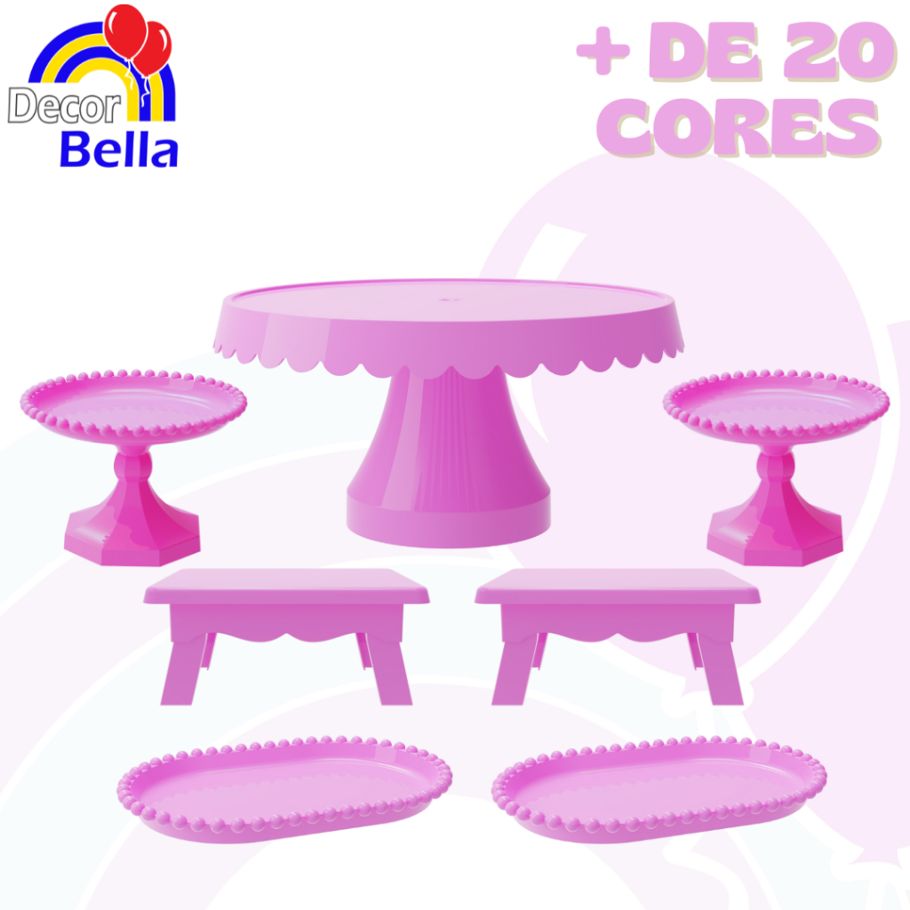 Kit de Festa com 1 Boleira Popi Plus, 2 Mesinhas, 2 Mini Boleiras ...