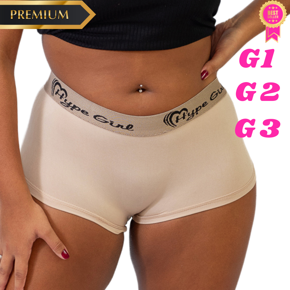 Calcinha Box Plus Size de Microfibra Kit 5 Cueca Boxer Feminina Shortinho Feminino, Xgg G1G2 G3 ...