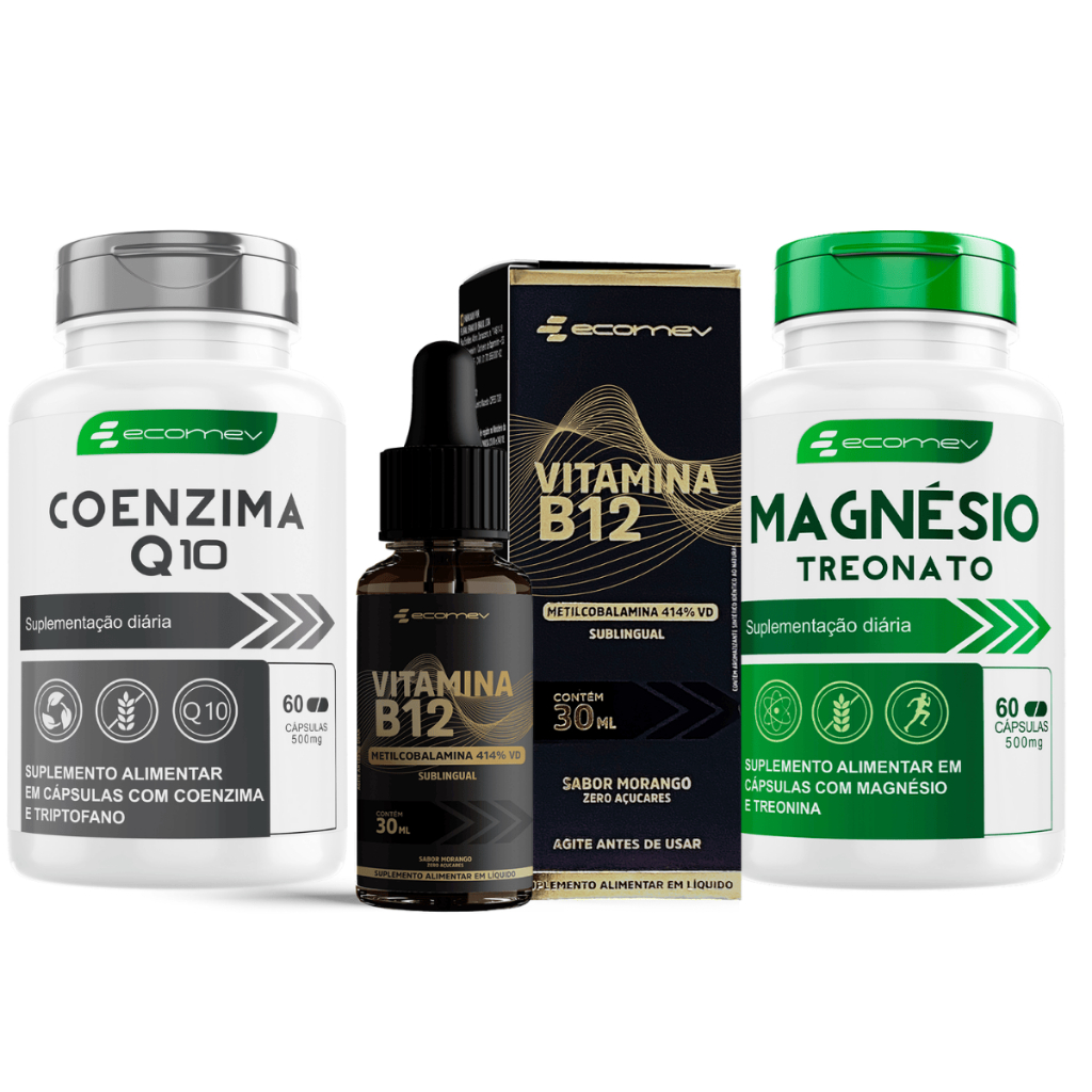 Coenzima Q10 + Magnesio Treonato + B12 Metil Gotas Sublingual Ecomev ...