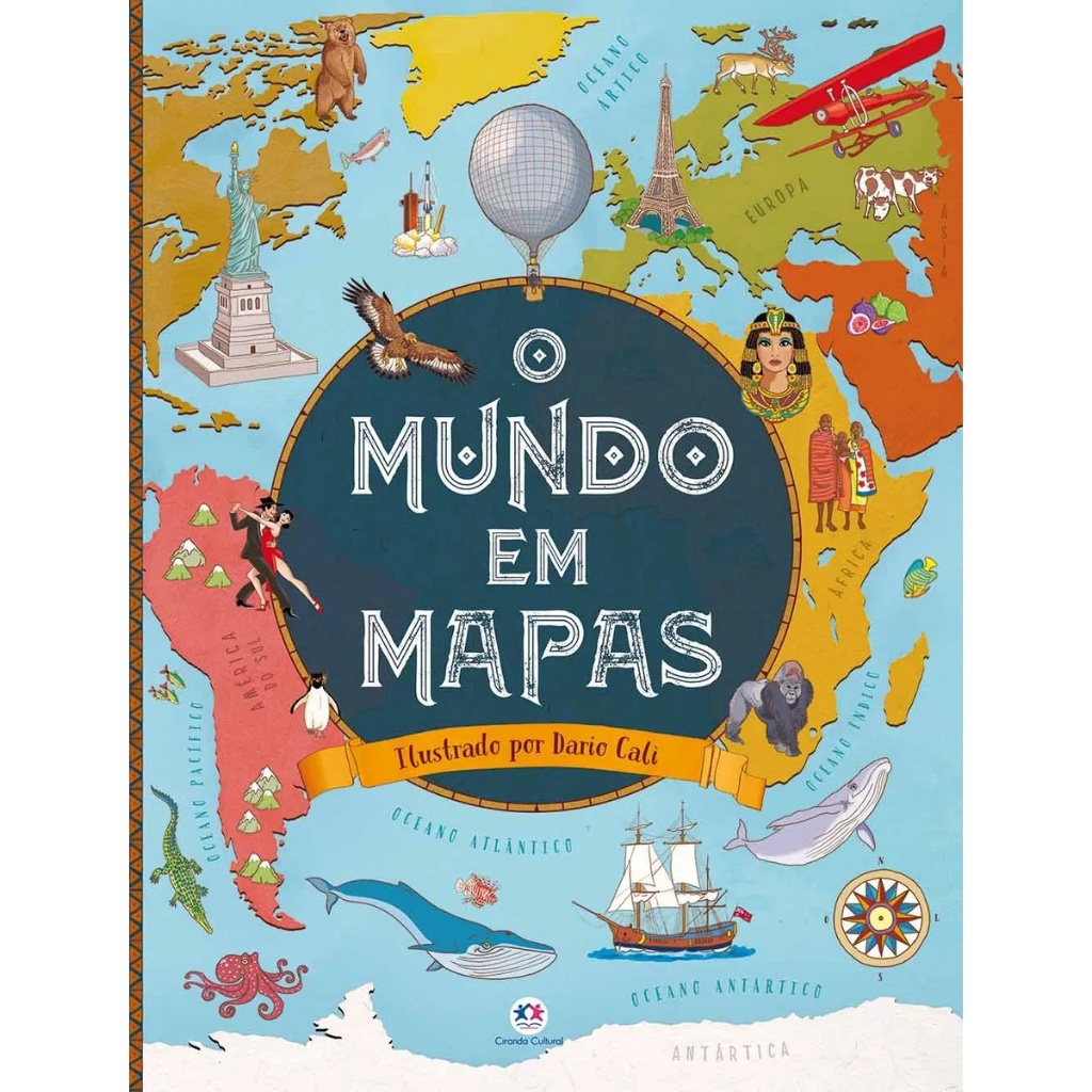 Livro O Mundo Em Mapas Ilustrado Capa Dura Luxo Ciranda Cultural ...