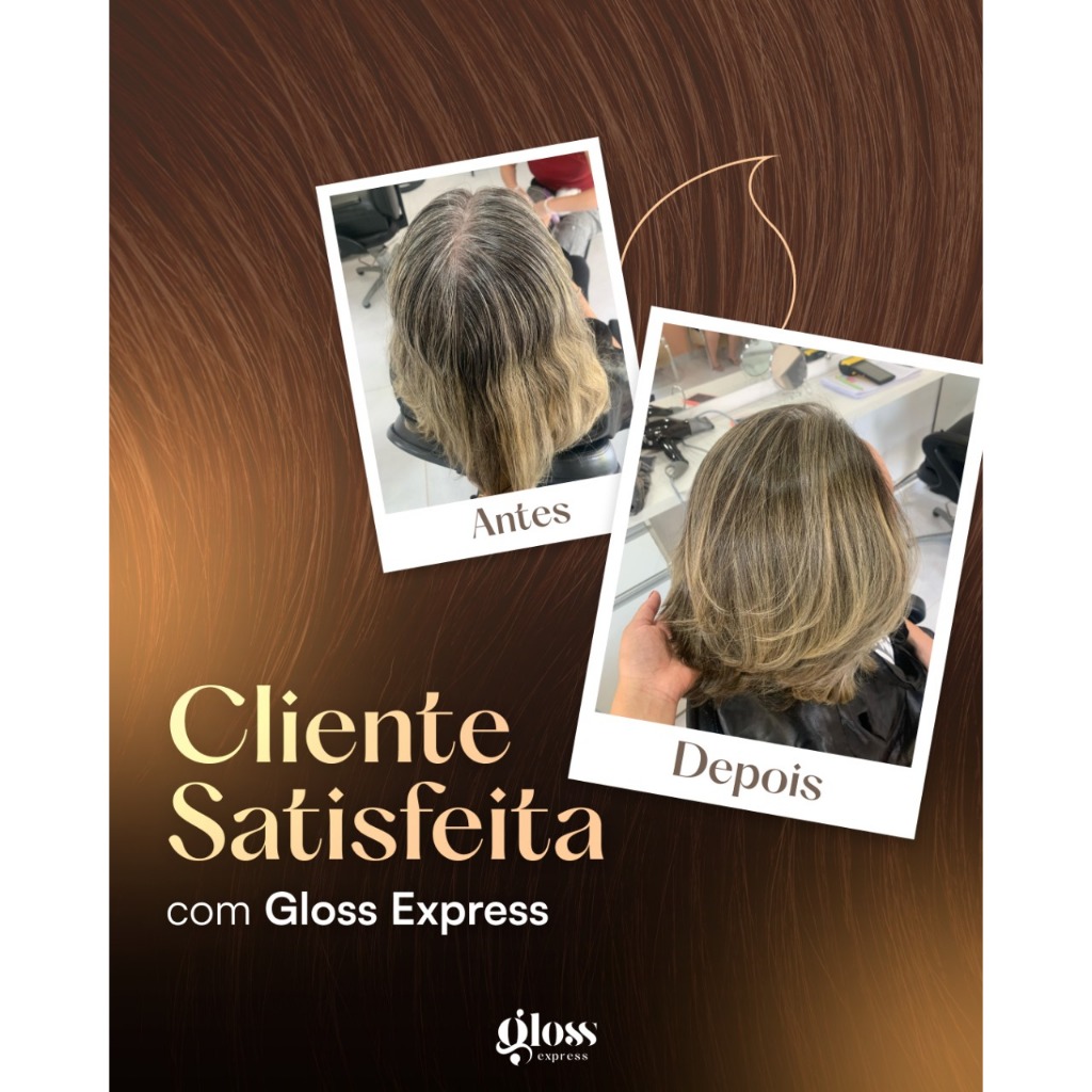 Gloss Express KIT COLORAÇÃO + OX para coloração de fios brancos 6 vol ...