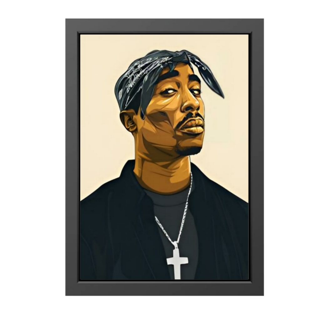 Quadro Placa Decorativa Tupac Rappers Rap A4 A3 MDF Decoração Quarto ...