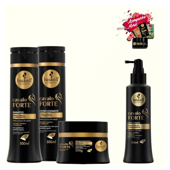 Kit Haskell Cavalo Forte 300ml Sh. + Cond. + Máscara 300g Tonico Ativador | Shopee Brasil