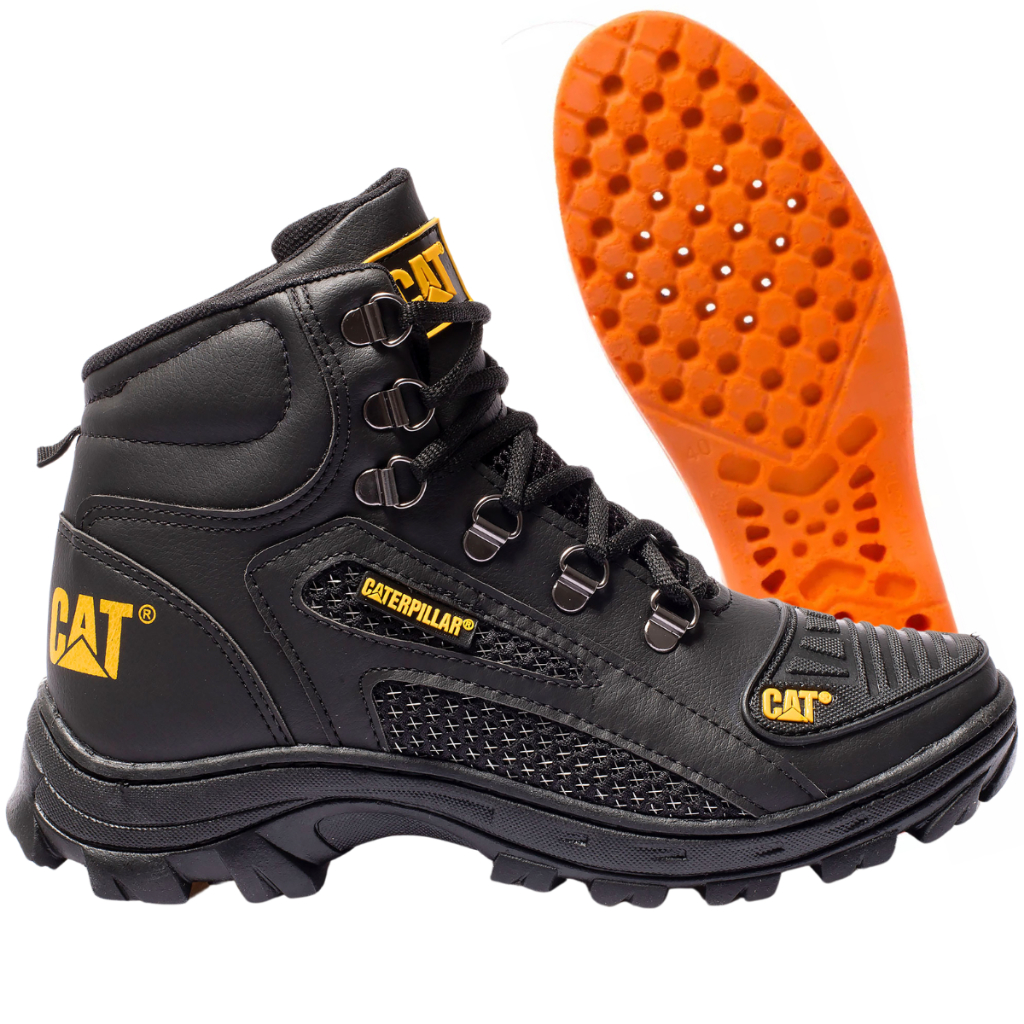 Bota Coturno CAT Botina Masculino Impermeável Caterpillar + Palmilha de ...