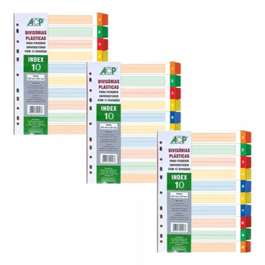 Divisória Plástica Para Fichário Universitário Com 30 Divisões | Shopee ...