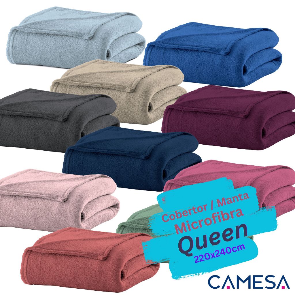 Cobertor Manta de Microfibra Liso Queen 220x240cm – Camesa | Shopee Brasil