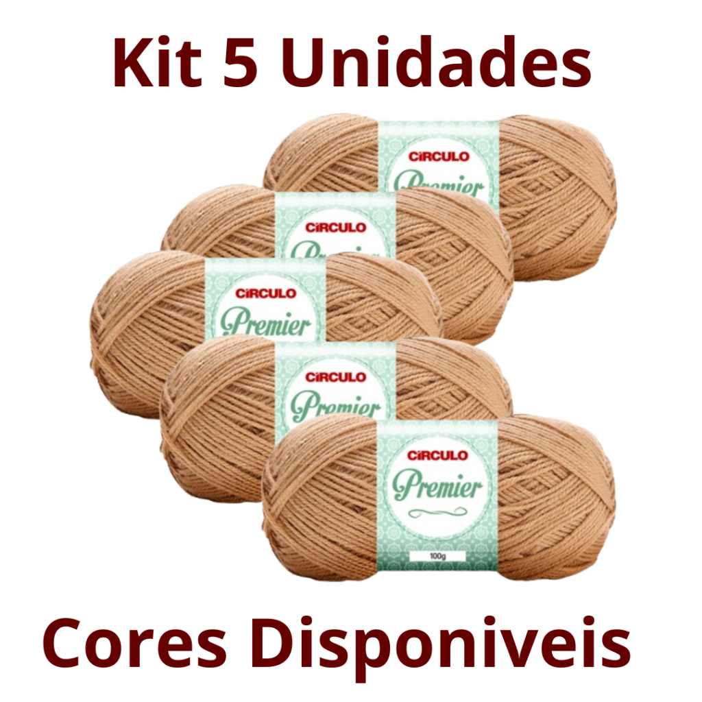 Kit 5 Lã Fio Premier Circulo - 283m/100g para Croche e Trico | Shopee ...