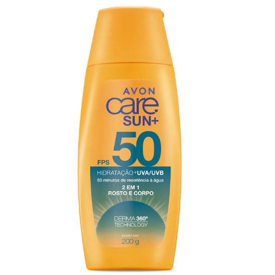 Protetor Solar 2 em 1 FPS 50 - Avon care sun+ rosto e corpo 200g | Shopee Brasil